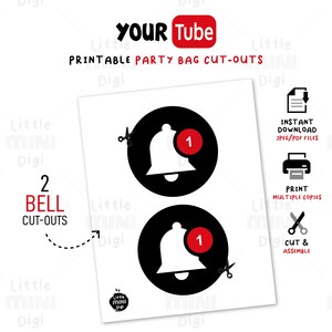 Printable Youtube Party Bag Labels, Social Media Loot Bag Labels ...