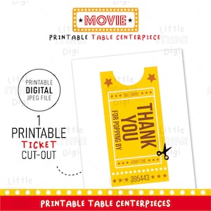 Movie Table Centrepieces, Movie Labels Cut-outs, Movie Birthday, Movie ...