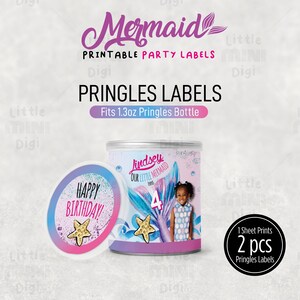 Custom Mermaid-themed Party Printable Labels, Ocean Birthday Party Pack ...
