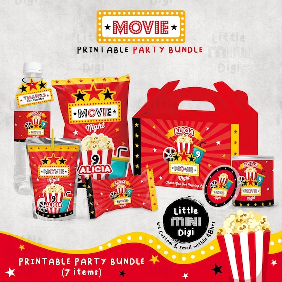 CUSTOM Movie Theme Party Bundle Movie Birthday Party Pack | Etsy