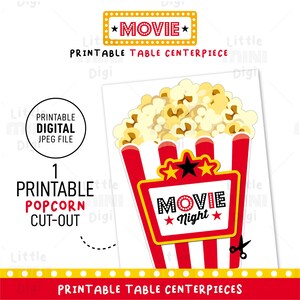 Movie Table Centrepieces, Movie Labels Cut-outs, Movie Birthday, Movie ...