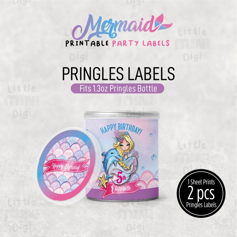 Custom Mermaid-themed Party Printable Labels Ocean Birthday - Etsy