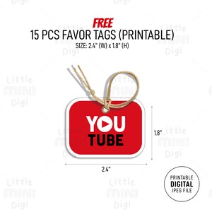 Printable Youtube Party Bag Labels, Social Media Loot Bag Labels ...