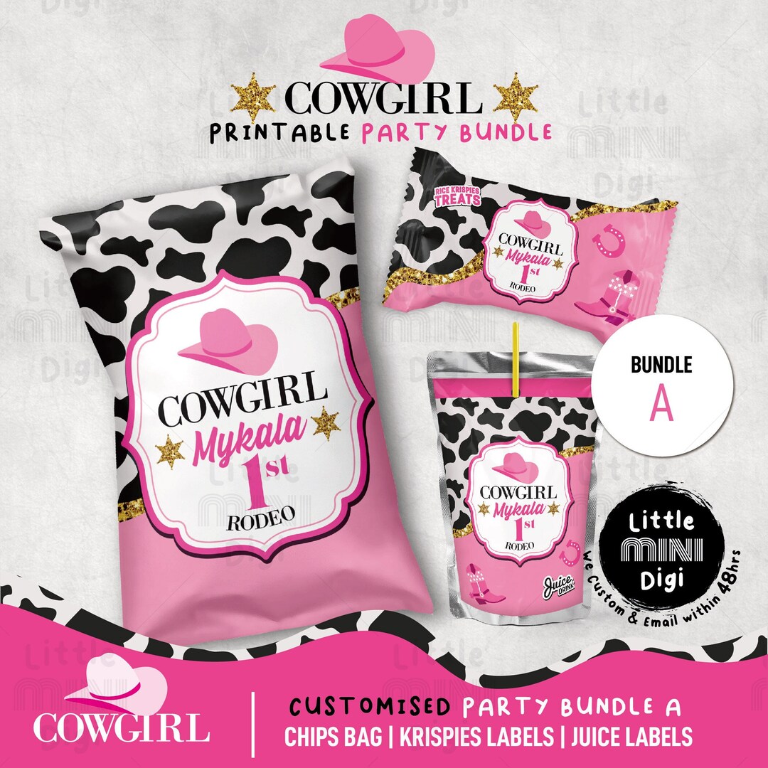 Cowgirl Birthday Party Bundle, Printable Cowgirl Birthday Party Pack ...