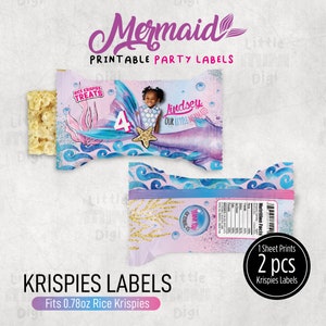 Custom Mermaid-themed Party Printable Labels, Ocean Birthday Party Pack ...