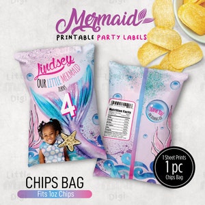 Custom Mermaid-themed Party Printable Labels, Ocean Birthday Party Pack ...