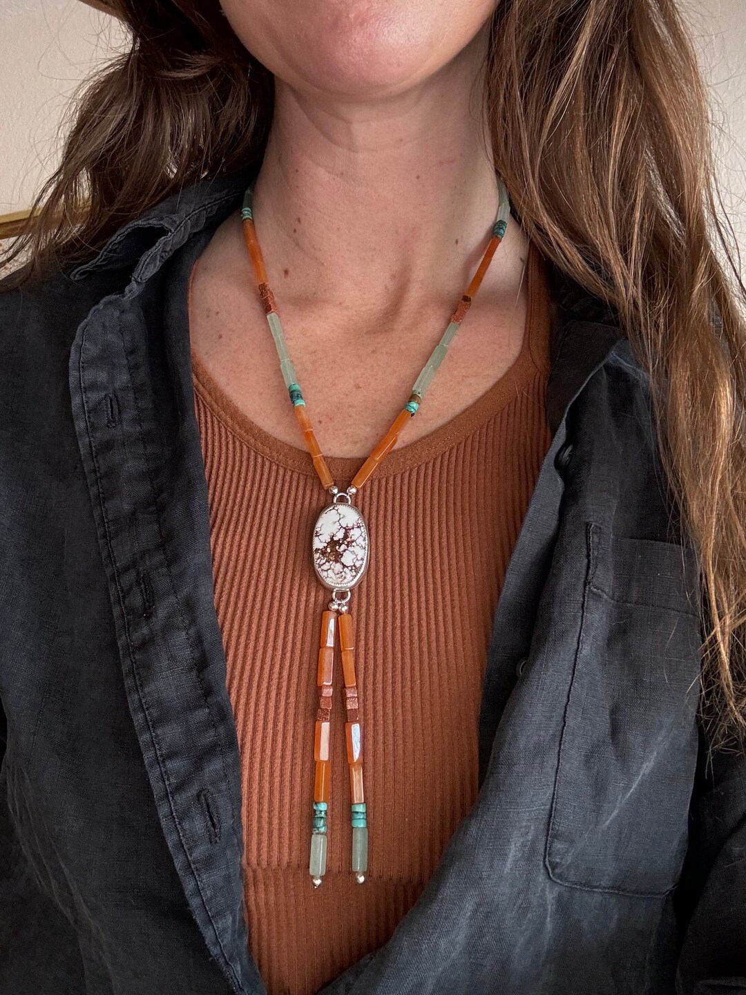 Wild Horse Beaded Bolo - Etsy