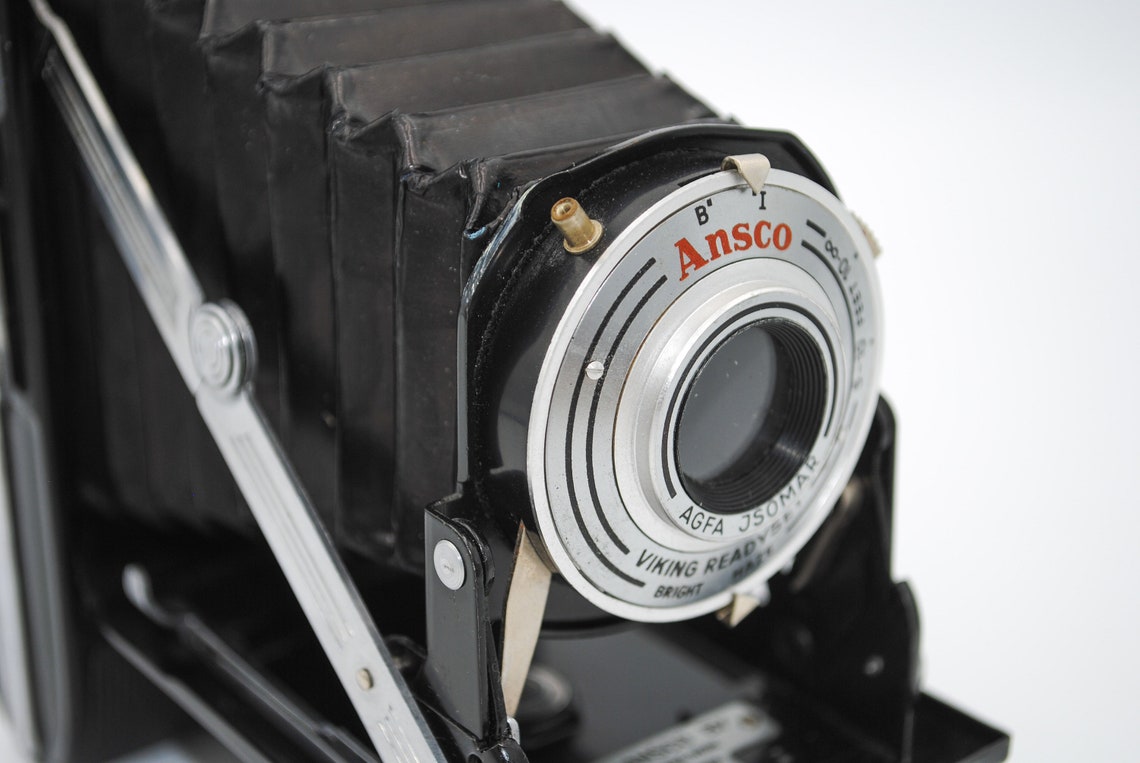 NICE Vintage Ansco gaf Viking Readyset Folding Bellows Camera With Case ...