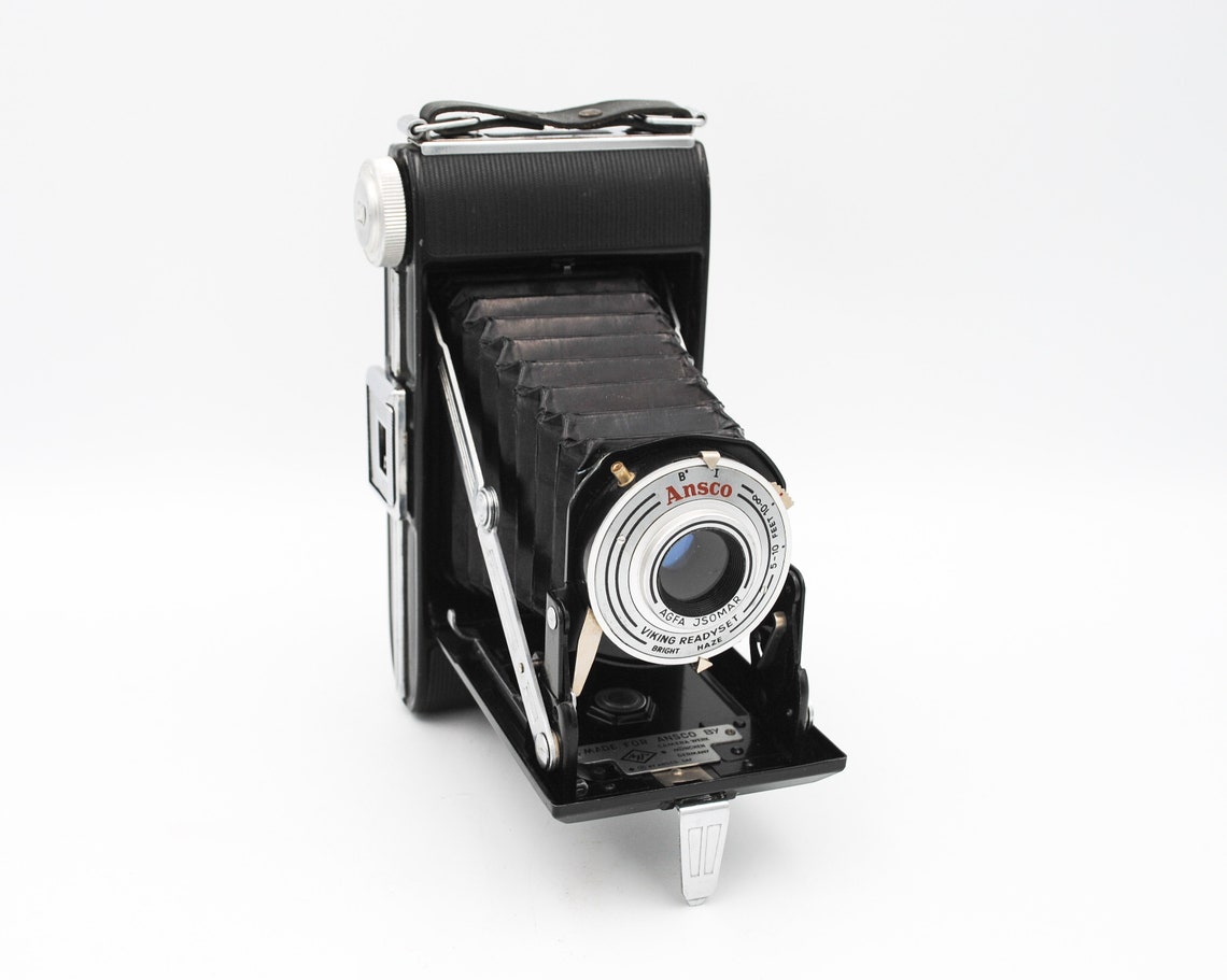 NICE Vintage Ansco gaf Viking Readyset Folding Bellows Camera With Case ...