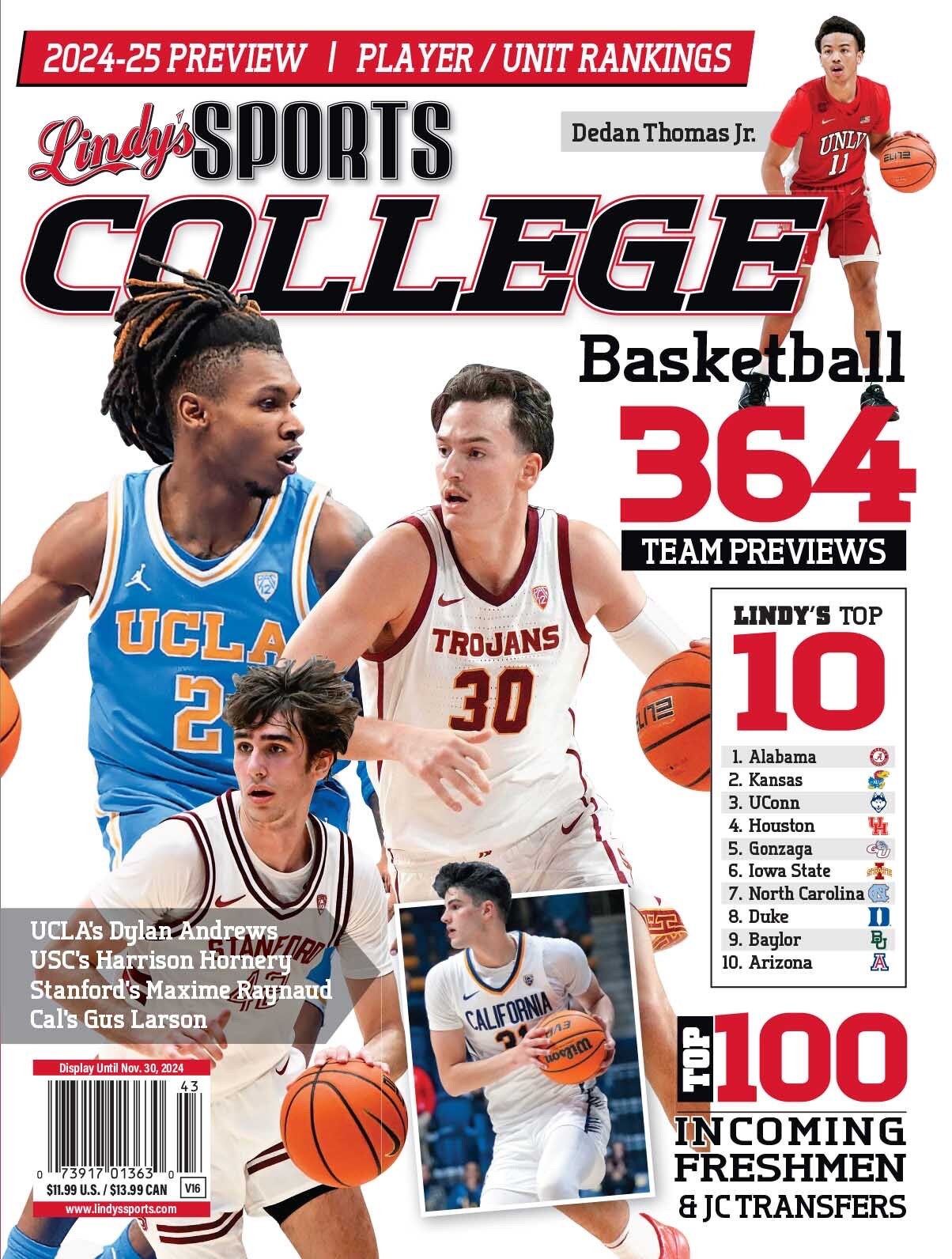 Lindy's Sports College Basketball 2024-2025 Preview Magazine - COVERS ...