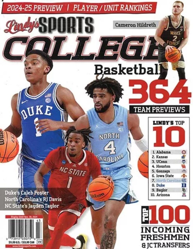 Lindy's Sports College Basketball 2024-2025 Preview Magazine - COVERS ...