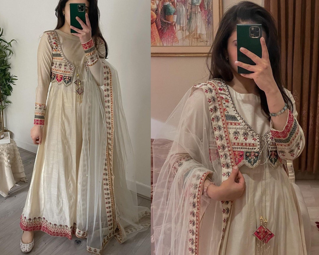 Rajwadi Silk Koti and Blouse With Heavy Embroidery Attached Koti With ...