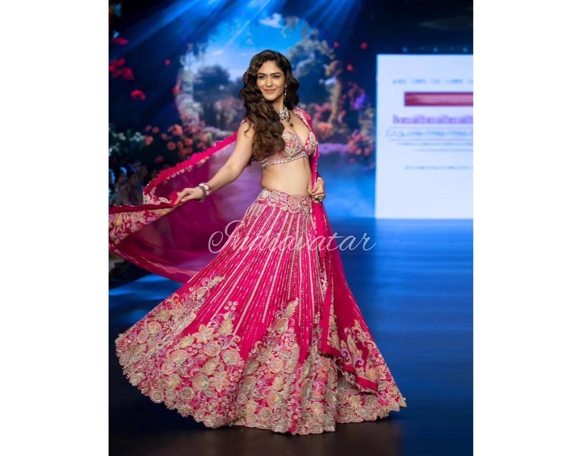 Dark Pink Lehenga Blouse for Women With Embroidery and Sequins Work ...