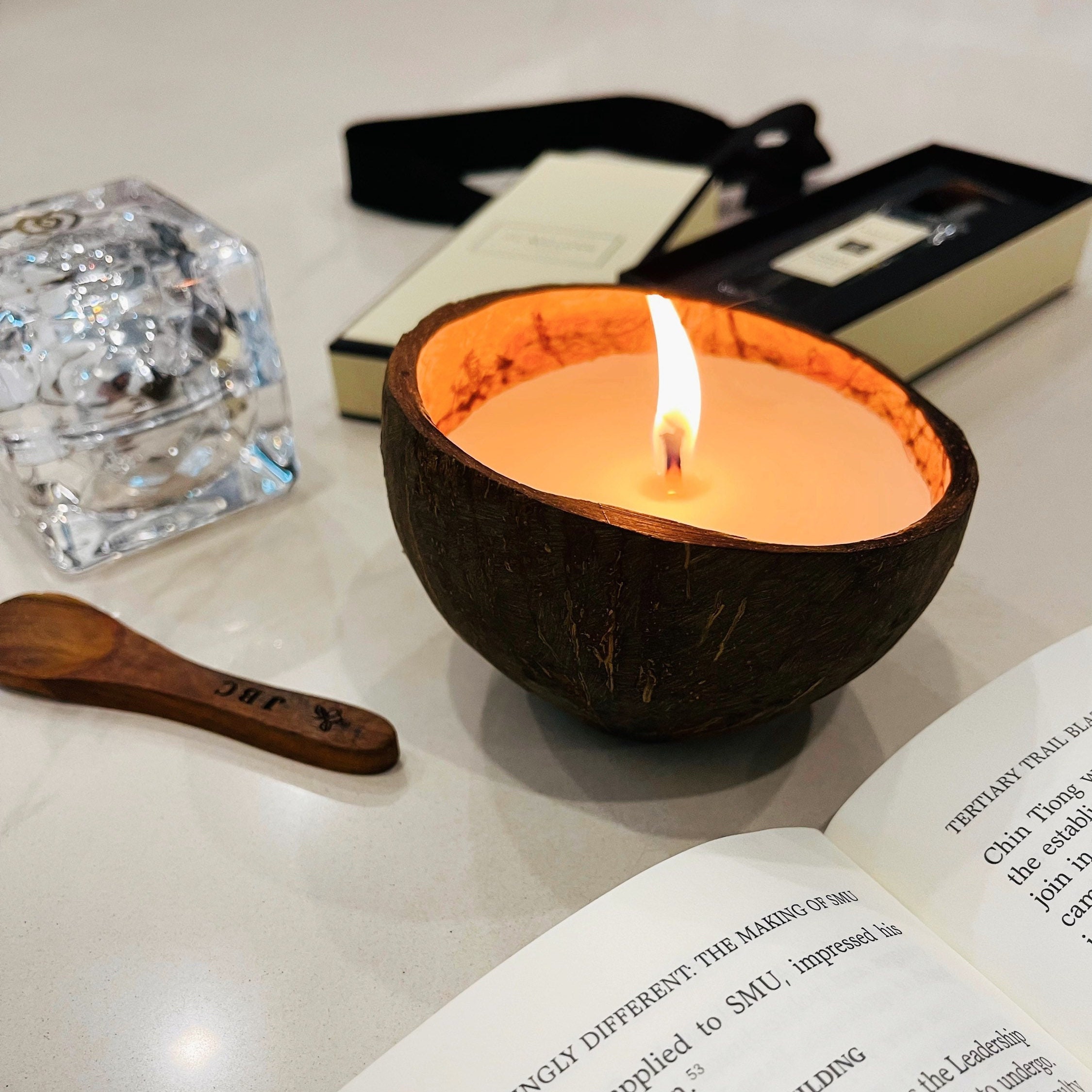 Coconut Shell Candle Set of 2, Soy Wax Handpoured Candles, Wedding ...