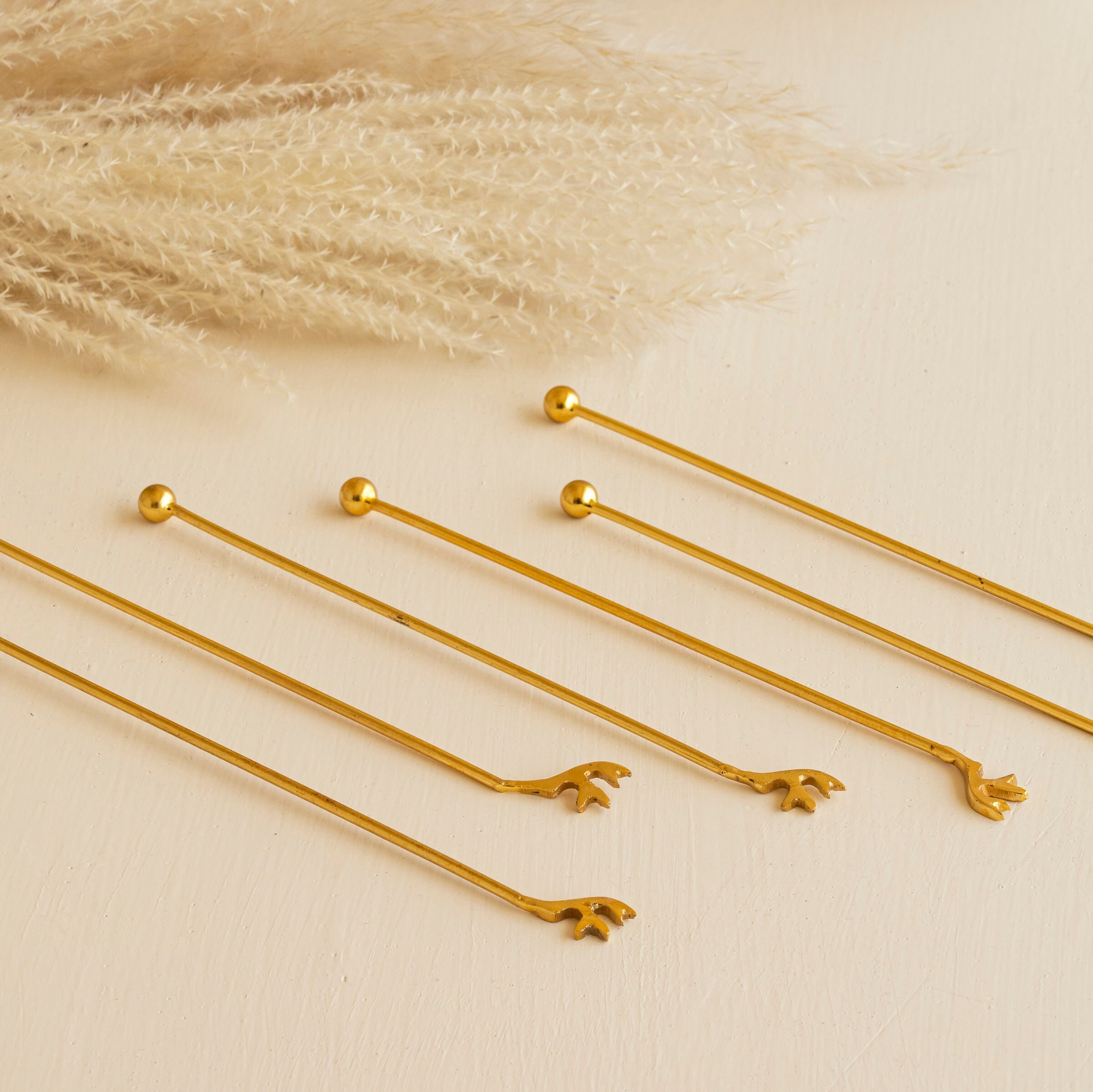 Brass Stirrers- Set of 2, Cocktail Shaker, Barware Accessory, Mocktail ...