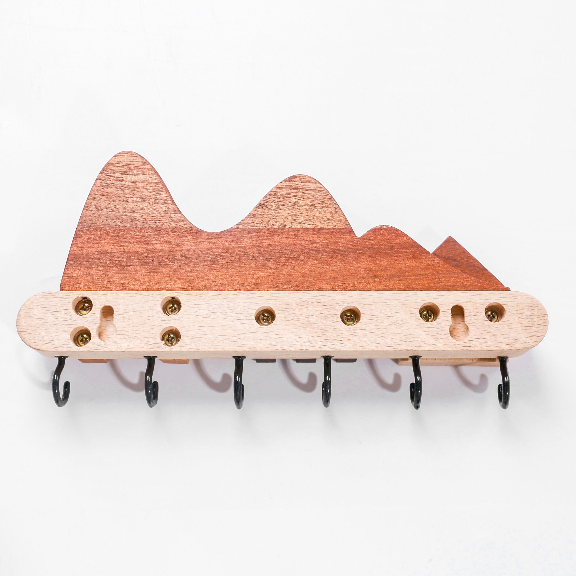 Wall Mounted Key Hook, Wooden Key Holder for Wall, Cute Entryway ...