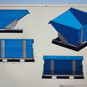 Industrial Self Dump Hopper Plans: CNC Waste Bin (dxf-dwg-stp-pdf-iam ...