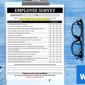 Employee Engagement Survey Employee Relations Employee Feedback Form HR ...