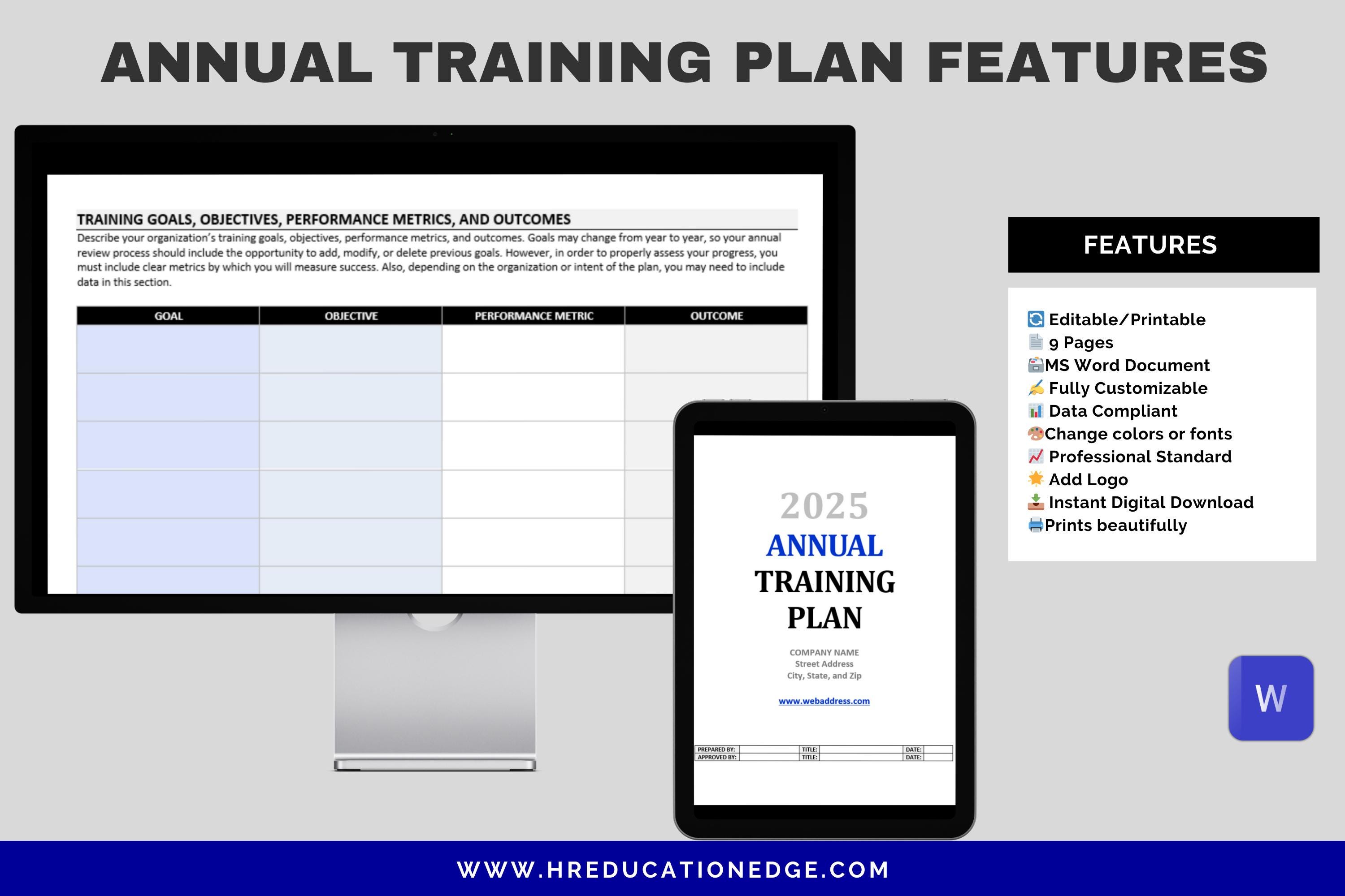 2025 Annual Training Plan Template: Corporate Employee Development (MS ...