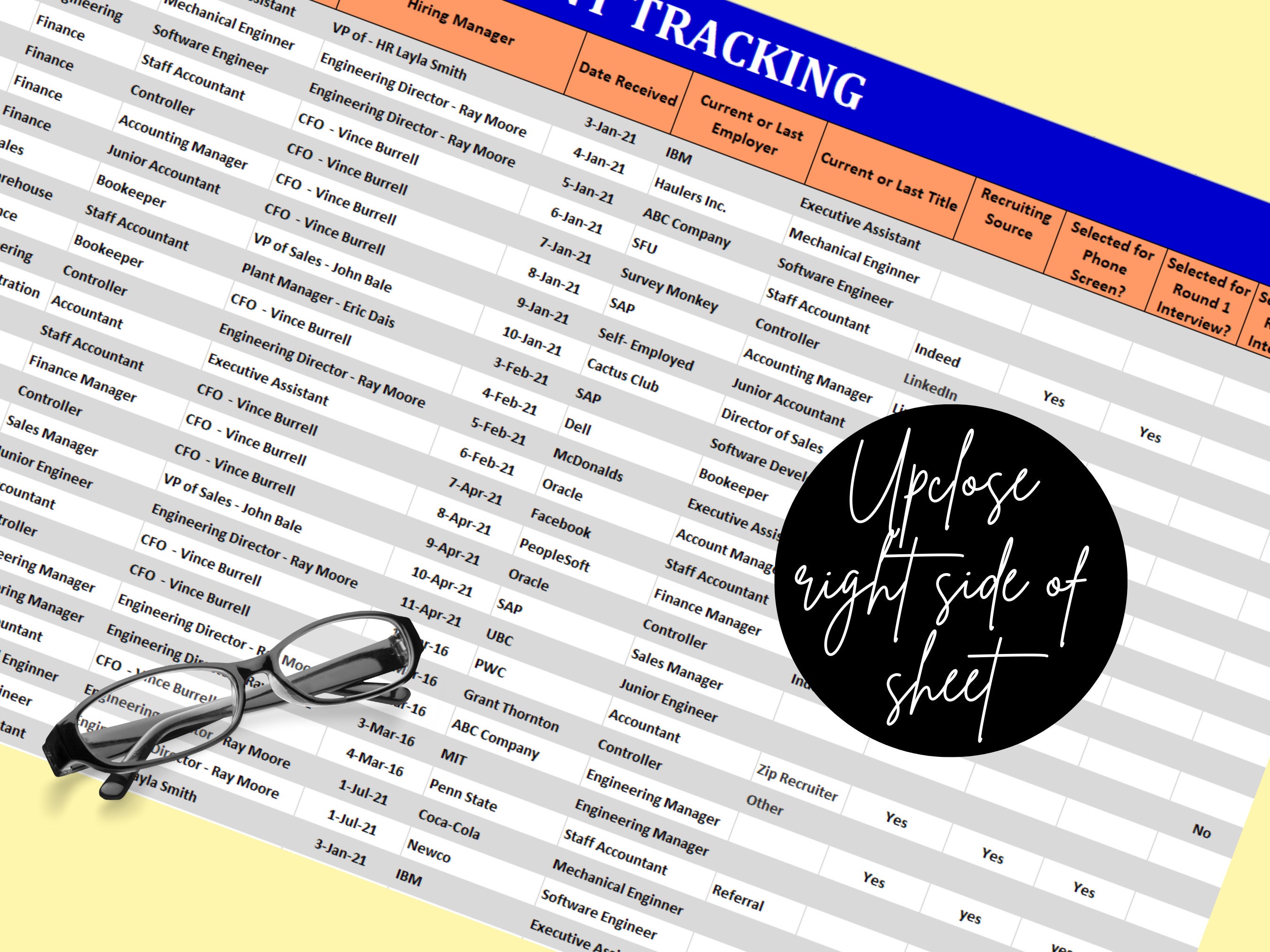 Applicant Tracker Template: MS Editable HR Excel Form | Candidate ...