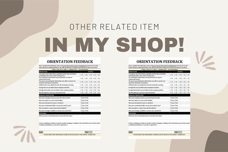 Employee Wellness Survey Template: HR Feedback Form (digital Download ...