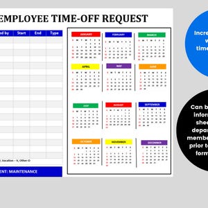 2025 Employee Time off Planner: HR Leave Calendar (digital Download) - Etsy