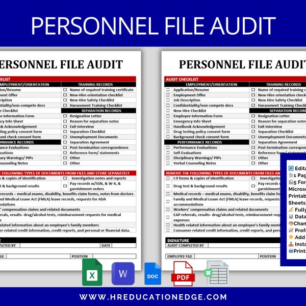 Internal File Audit Checklist - Etsy