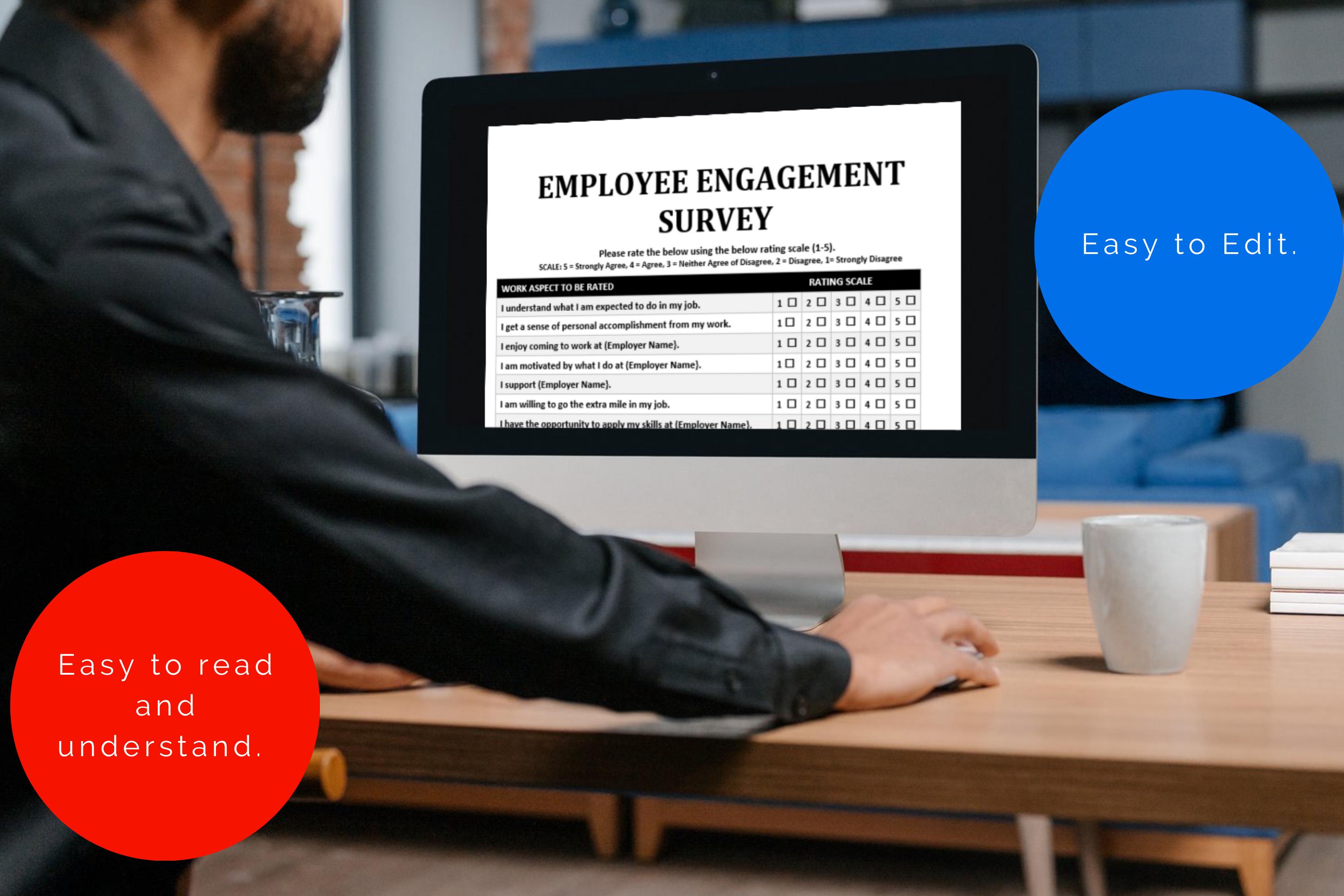 Employee Engagement Survey Template: HR Feedback Form (digital Download ...