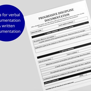 Progressive Discipline Documentation Template: HR Employee Write up (MS ...