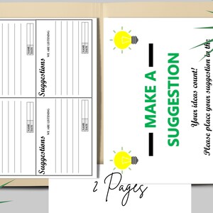 Employee Suggestion Box Sign and Cards: HR Template (digital Download ...