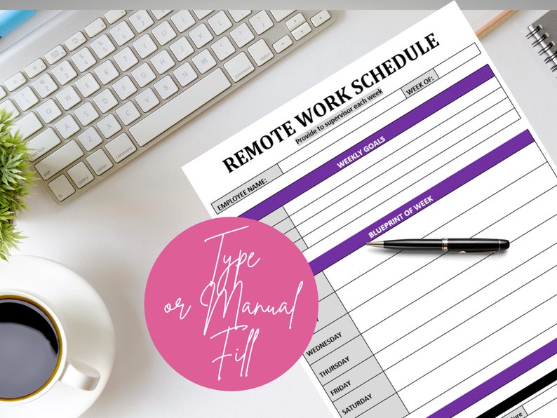 Remote Work Schedule Template HR Templates Human Resources Forms ...