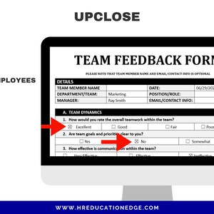 Team Feedback Survey Template: Editable HR Form (printable PDF) - Etsy