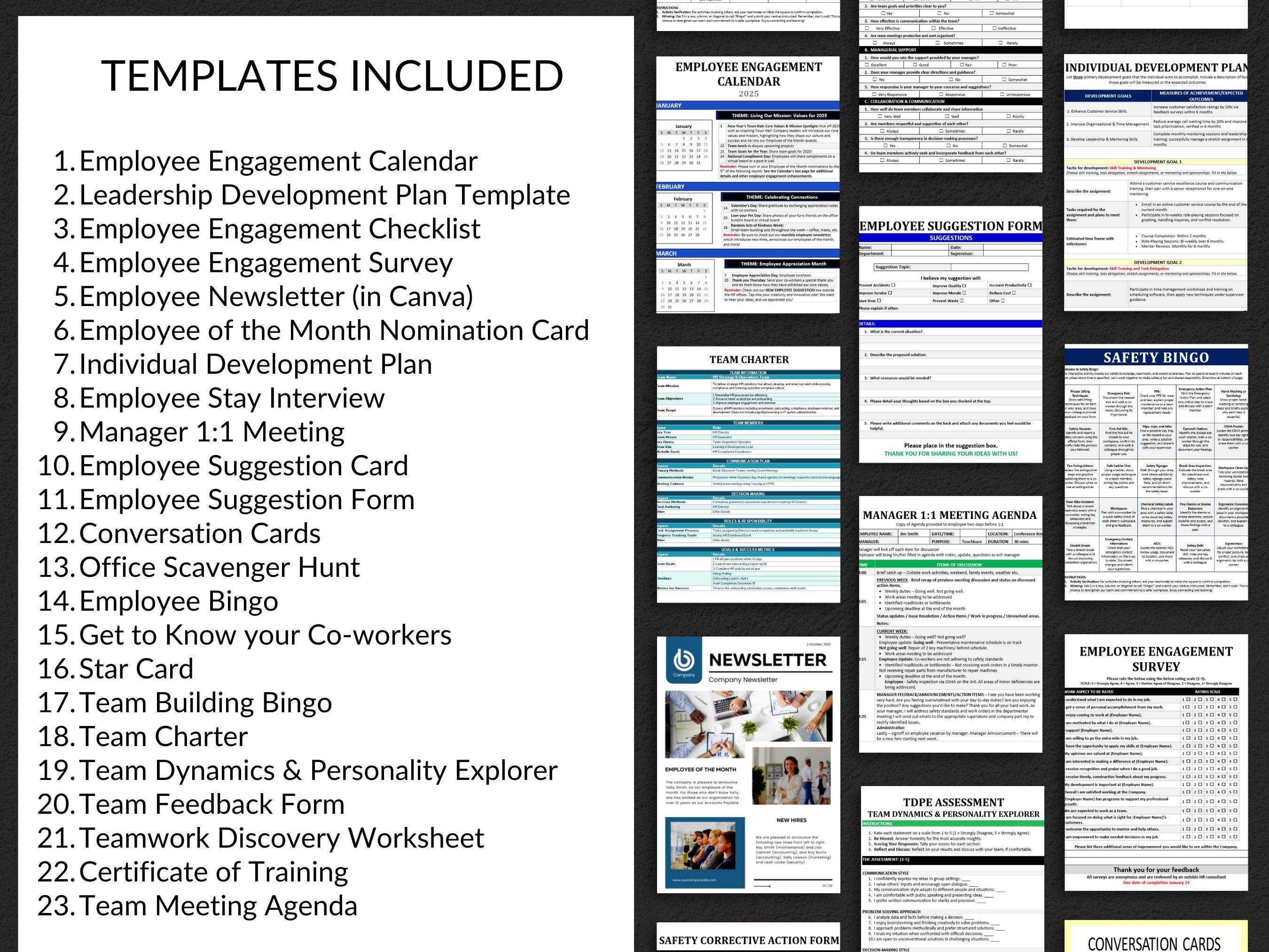 Employee Engagement HR Template Bundle: Editable Forms (digital ...