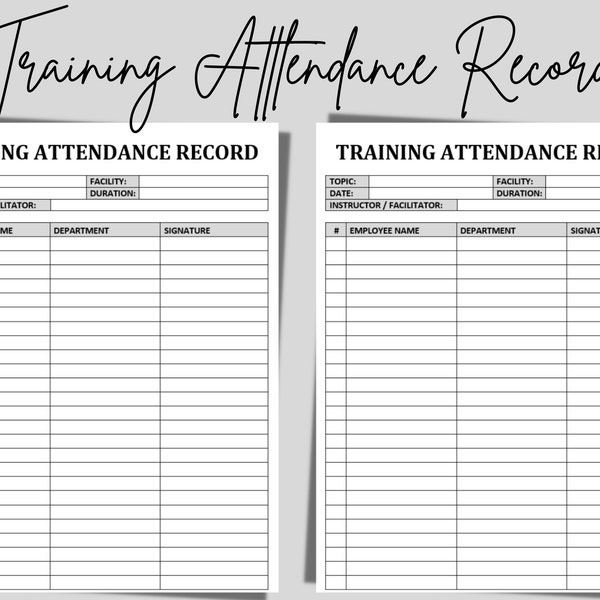 Employee Attendance Tracker Template - Etsy