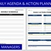 Manager's Daily Agenda & Action Planner: Editable HR Template (digital ...