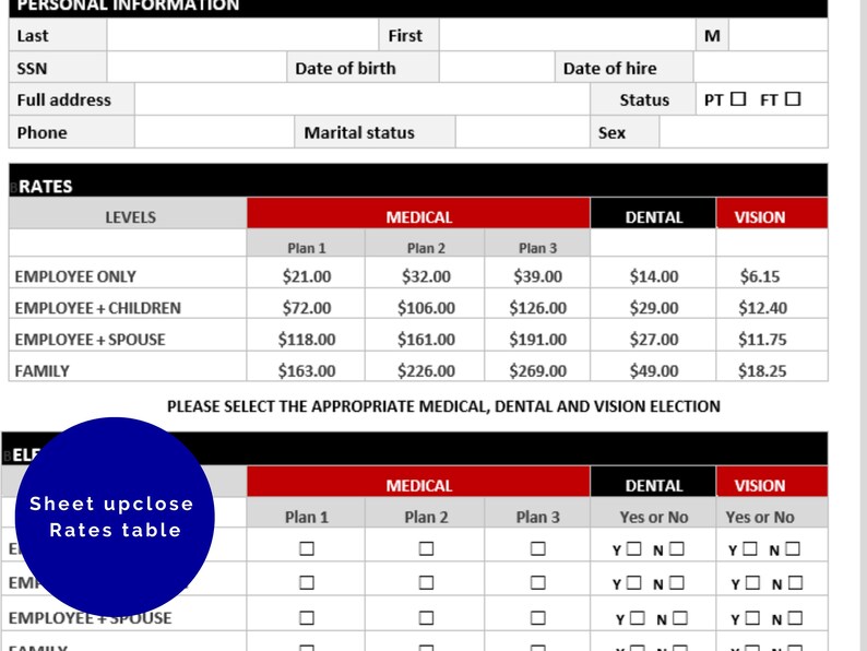 Employee Benefits Enrollment Template: HR Health Insurance Open ...