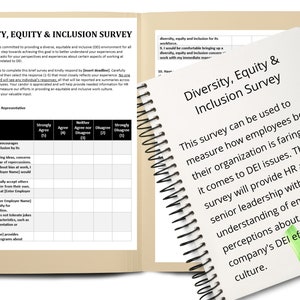 DEI Employee Survey: Diversity, Equity & Inclusion HR Template (digital ...