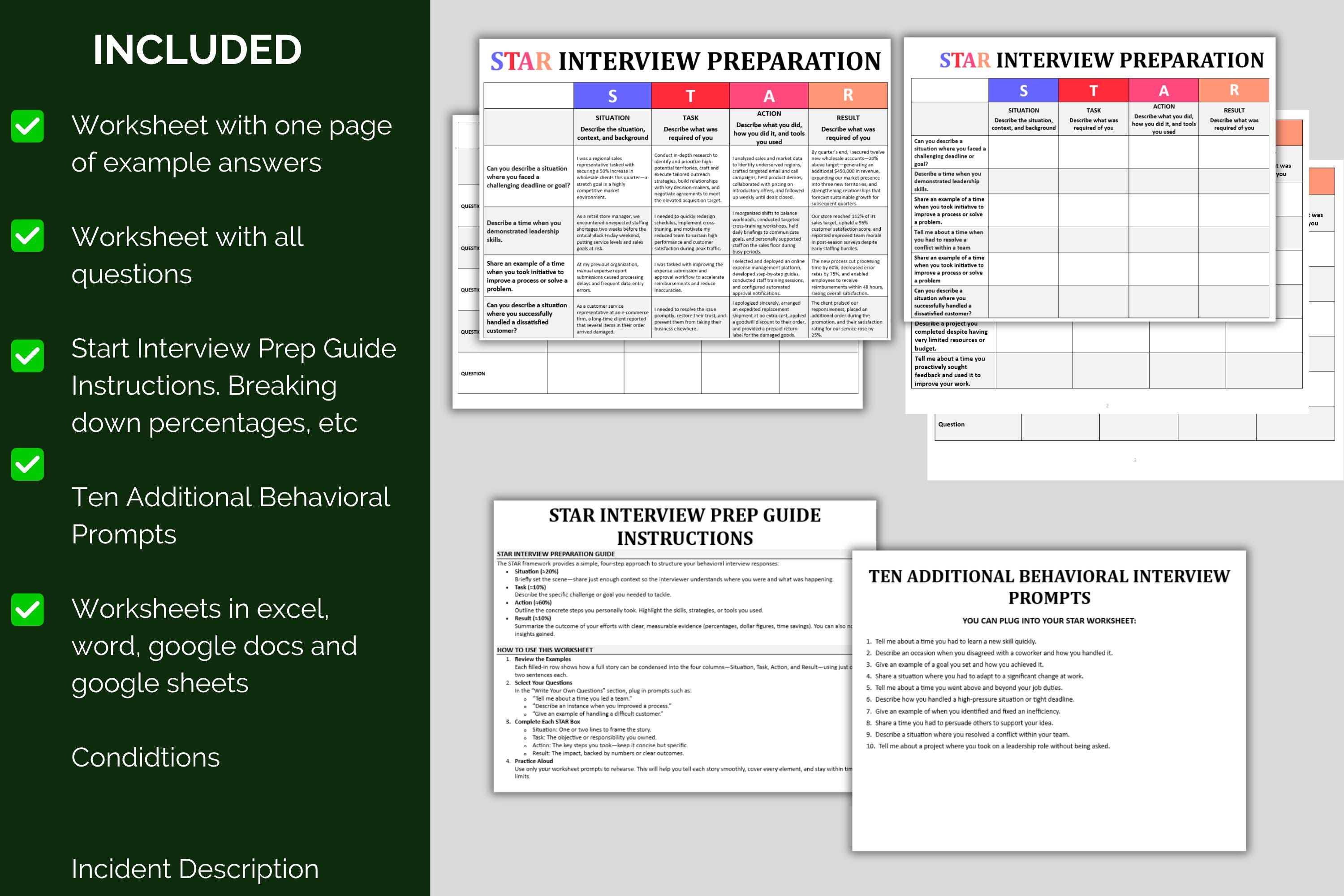 STAR Method Interview Worksheet: Job Interview Prep (digital Download ...