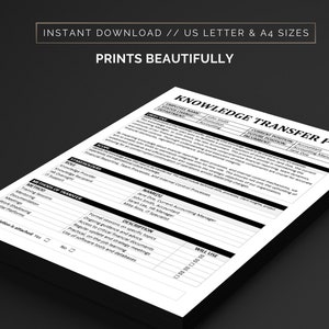 Knowledge Transfer Plan Template: Succession Planning HR Tool (digital ...