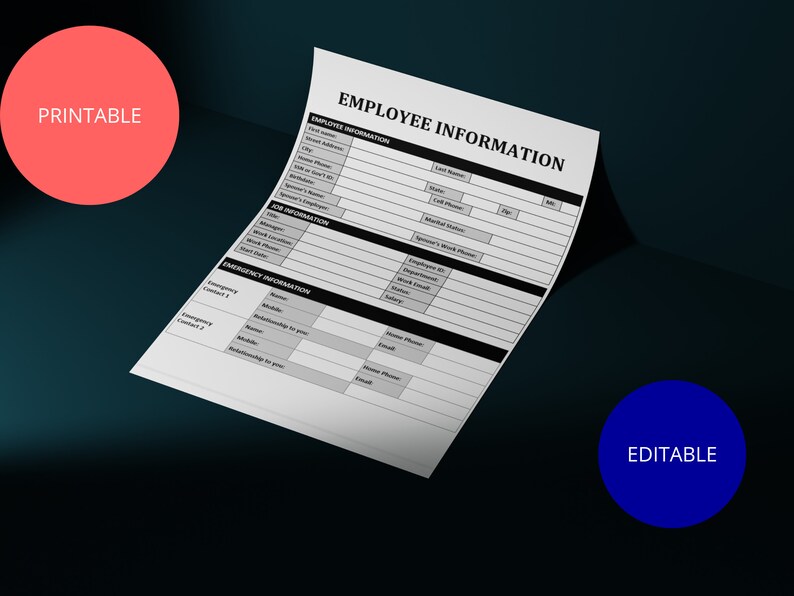 Employee Information Form New Hire Paperwork HR Templates - Etsy Australia