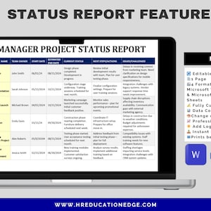 Manager Project Status Report: Team Management, Project Tracking and ...