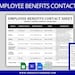 Benefits Contact Sheet Employee HR Templates HR Forms and Documents ...