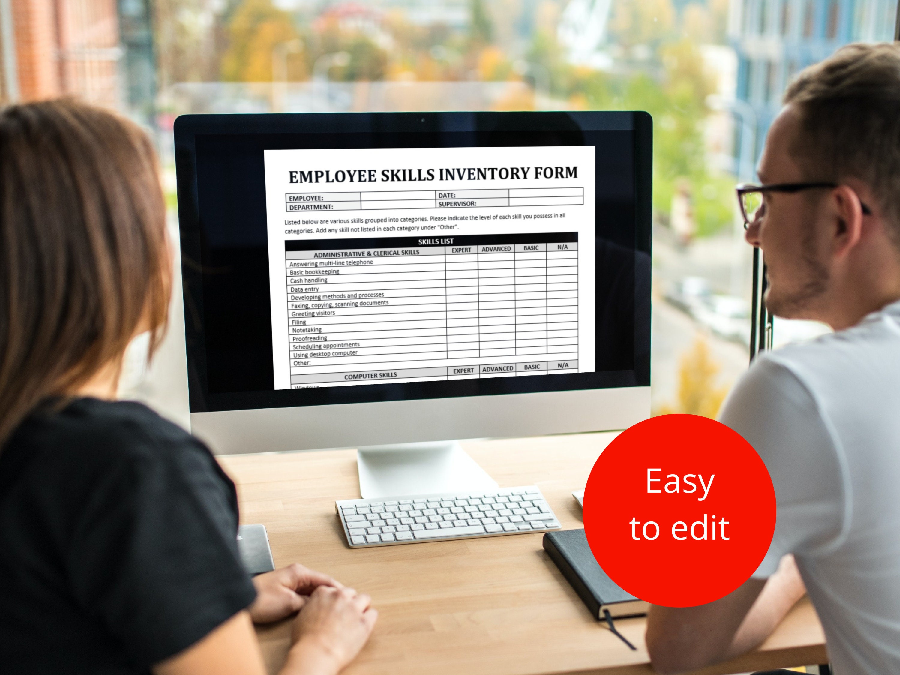 Employee Skills List: Editable Word Document, HR Template, Human ...