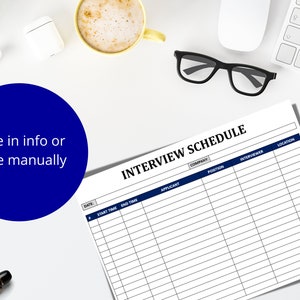 Simplistic Interview Schedule Template: Editable HR Form (digital ...