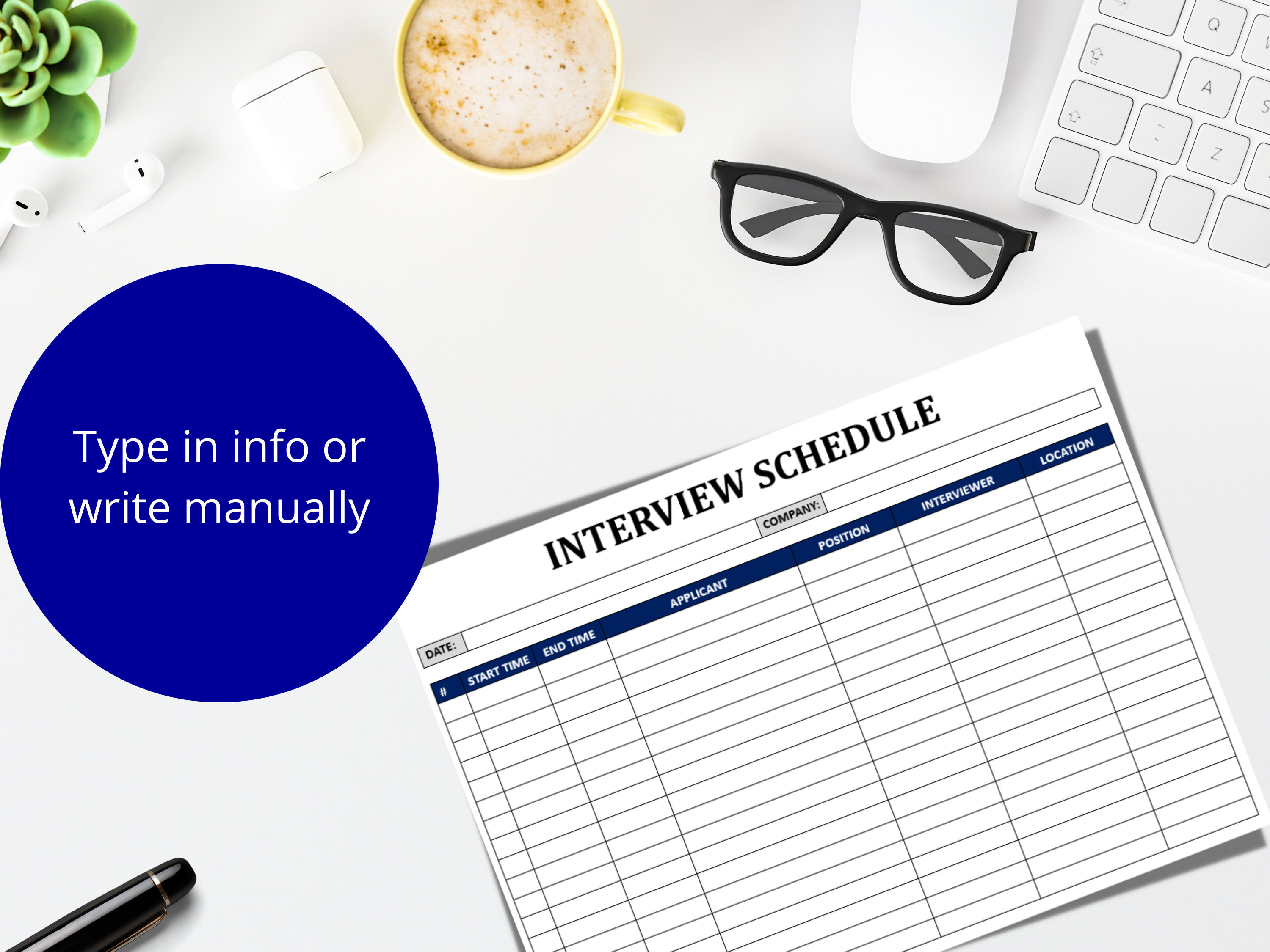 Interview Schedule Template Editable Word Form Hr Template Human Resource Document Employee