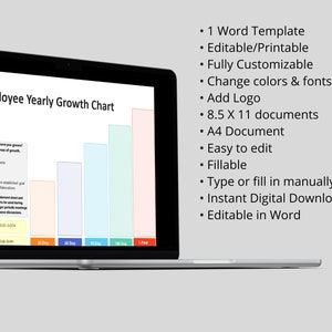 Employee Goal Tracker: Editable Performance Growth Chart (digital ...