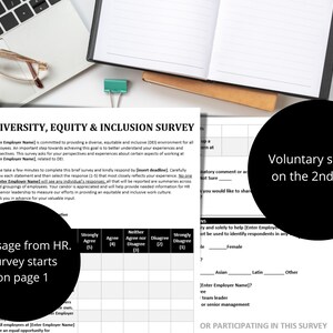 DEI Employee Survey: Diversity, Equity & Inclusion HR Template (digital ...