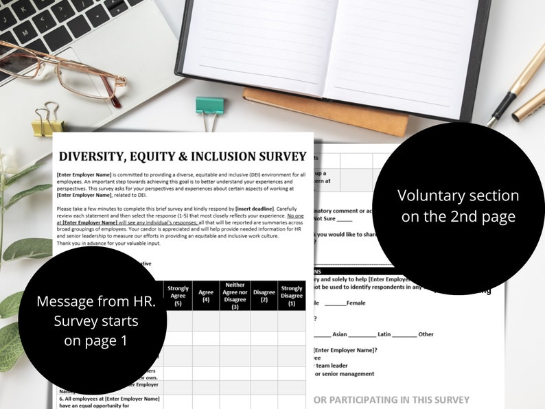DEI Employee Survey: Diversity, Equity & Inclusion HR Template (digital ...