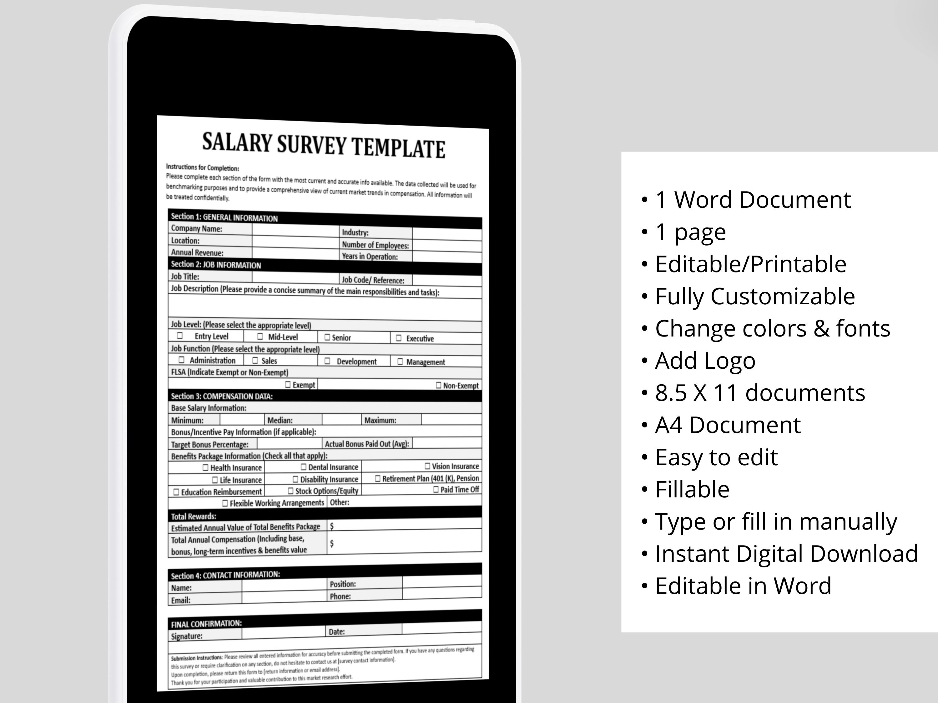 Salary Survey Compensation Data Market Analysis Employee Wage ...