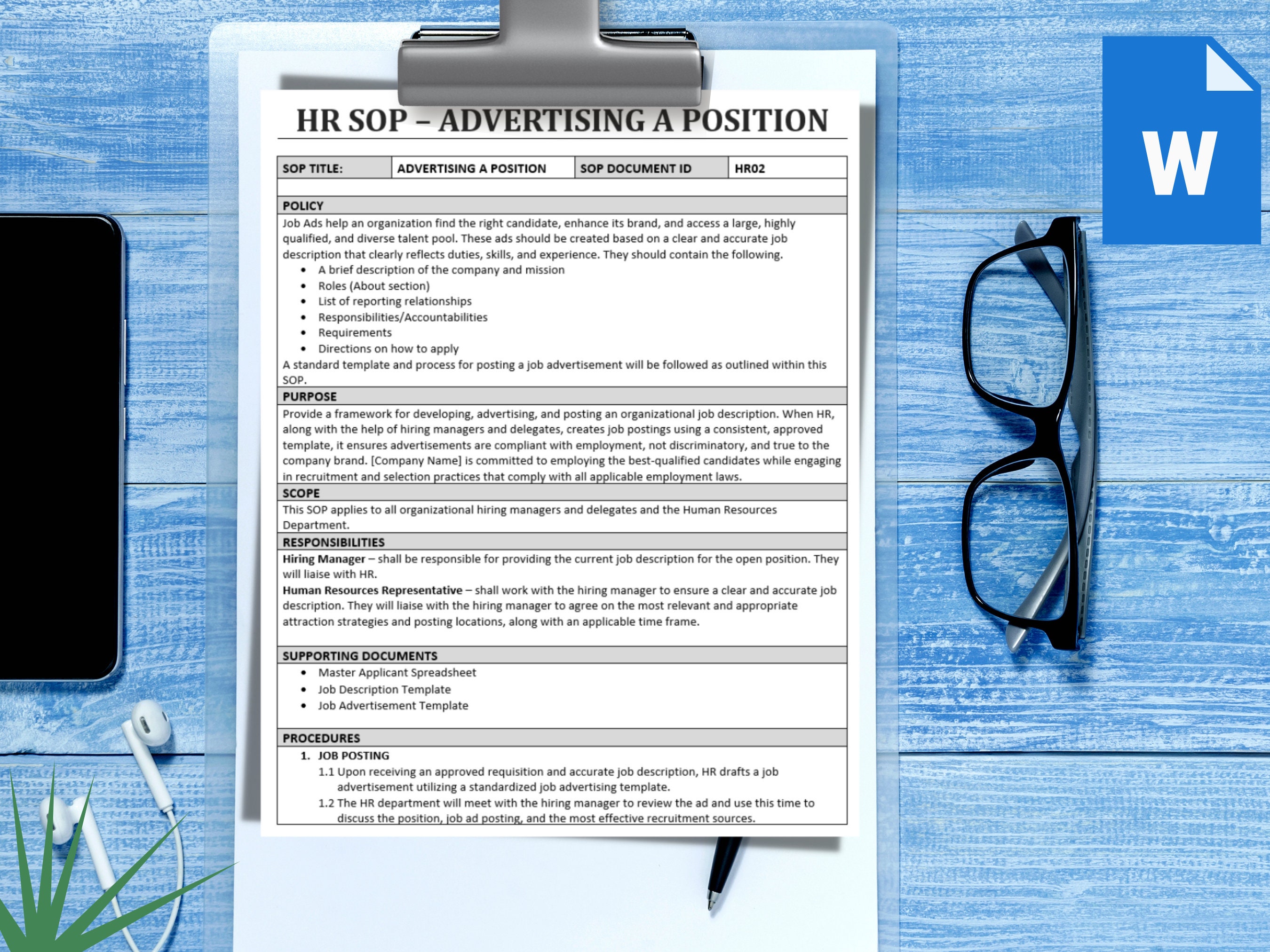 HR SOP: Job Advertisement Policy & Procedures (digital Download) - Etsy